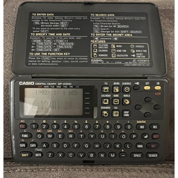 Casio | Office | Vintage Casio Sf430 32kb Portable Digital Diary Tested ...